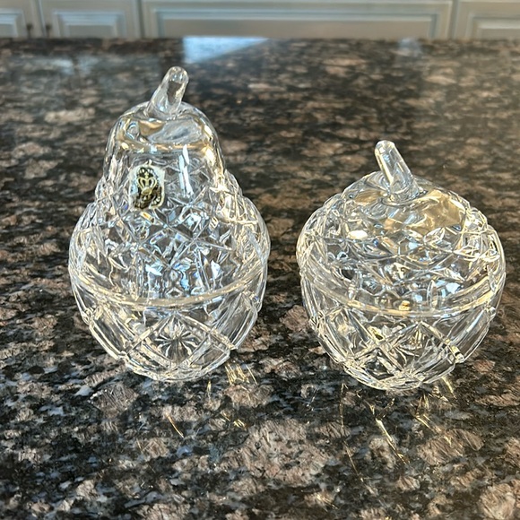 Accents | Golden Crown Genuine Hand Cut Lead Crystal Apple Pear Sugar ...